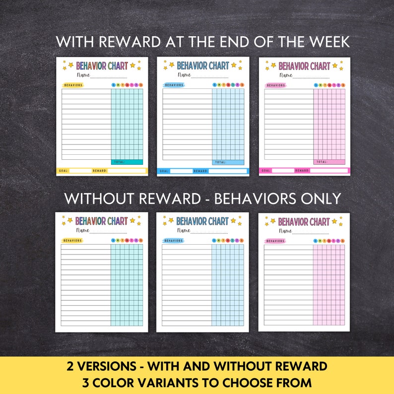 Editable Behavior Chart for Kids, Printable Behavior Chart, Toddler ...