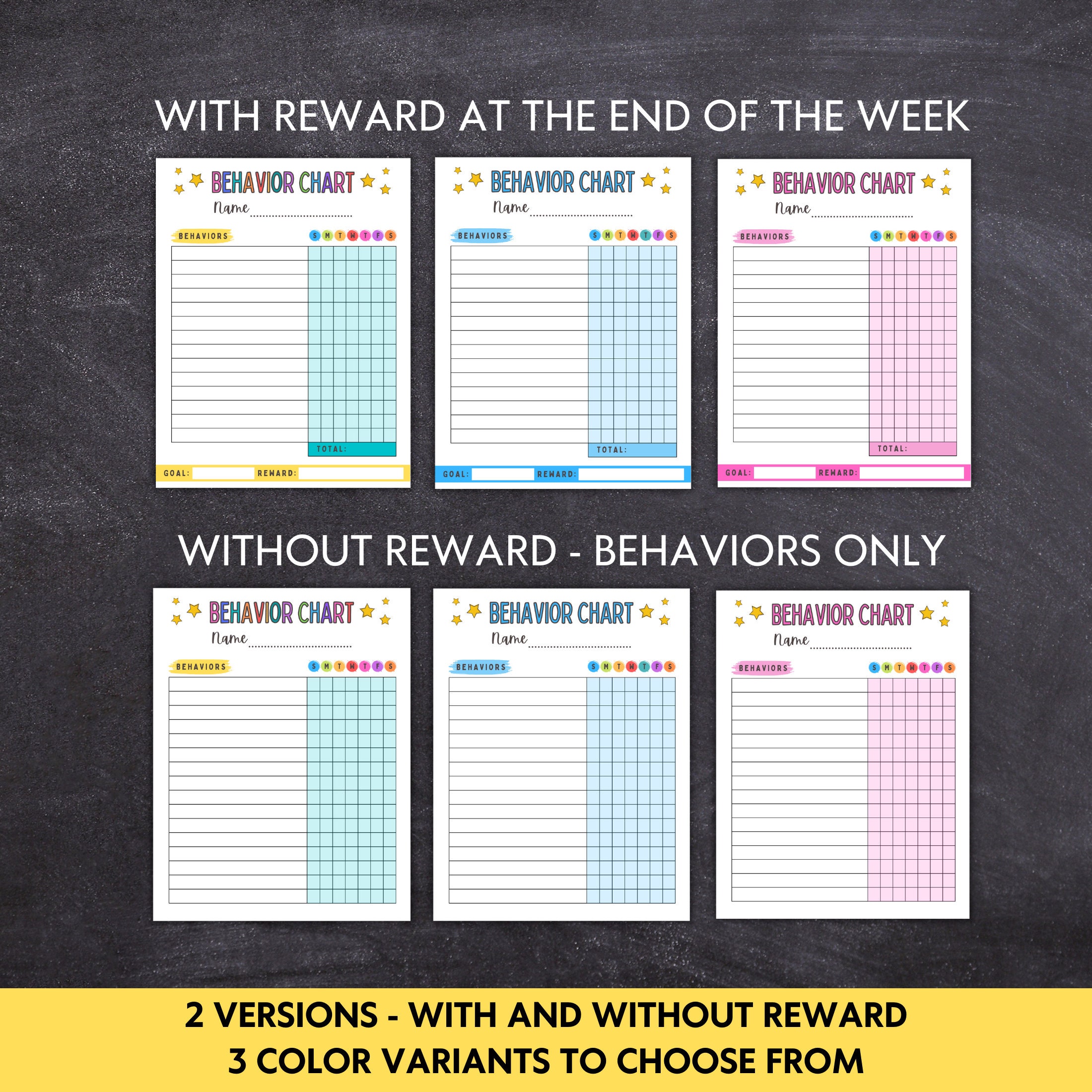 Editable Behavior Chart for Kids, Printable Behavior Chart, Toddler ...