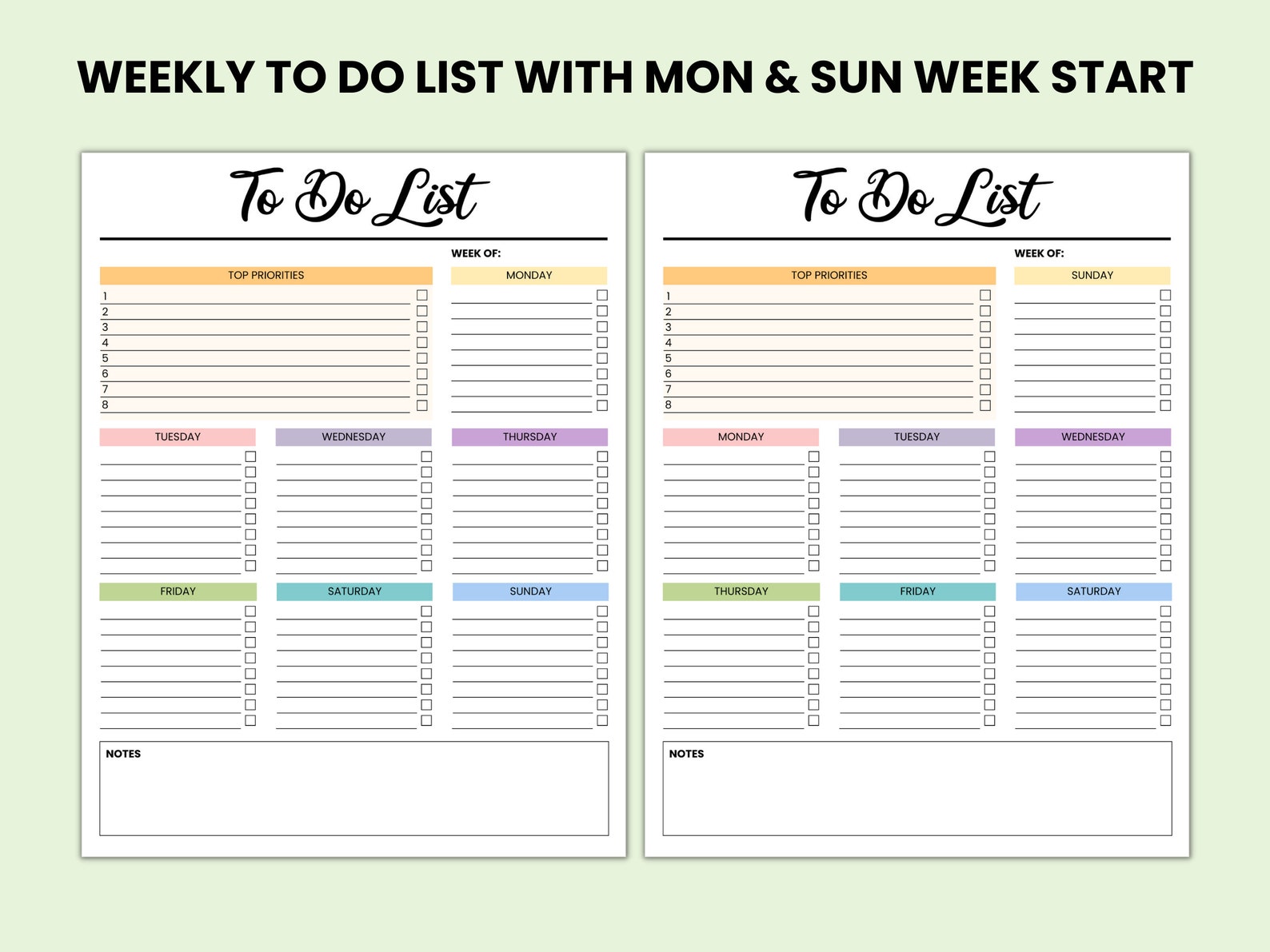 Editable to Do List Bundle: Daily, Weekly, Monthly Planner (digital PDF ...