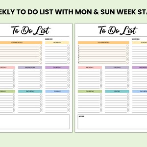 Editable to Do List Bundle: Daily, Weekly, Monthly Planner (digital PDF ...