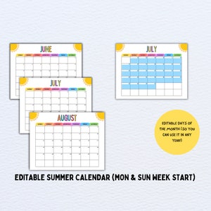 Printable 2024 Kids Summer Planner, Editable Summer Schedule, Bucket ...
