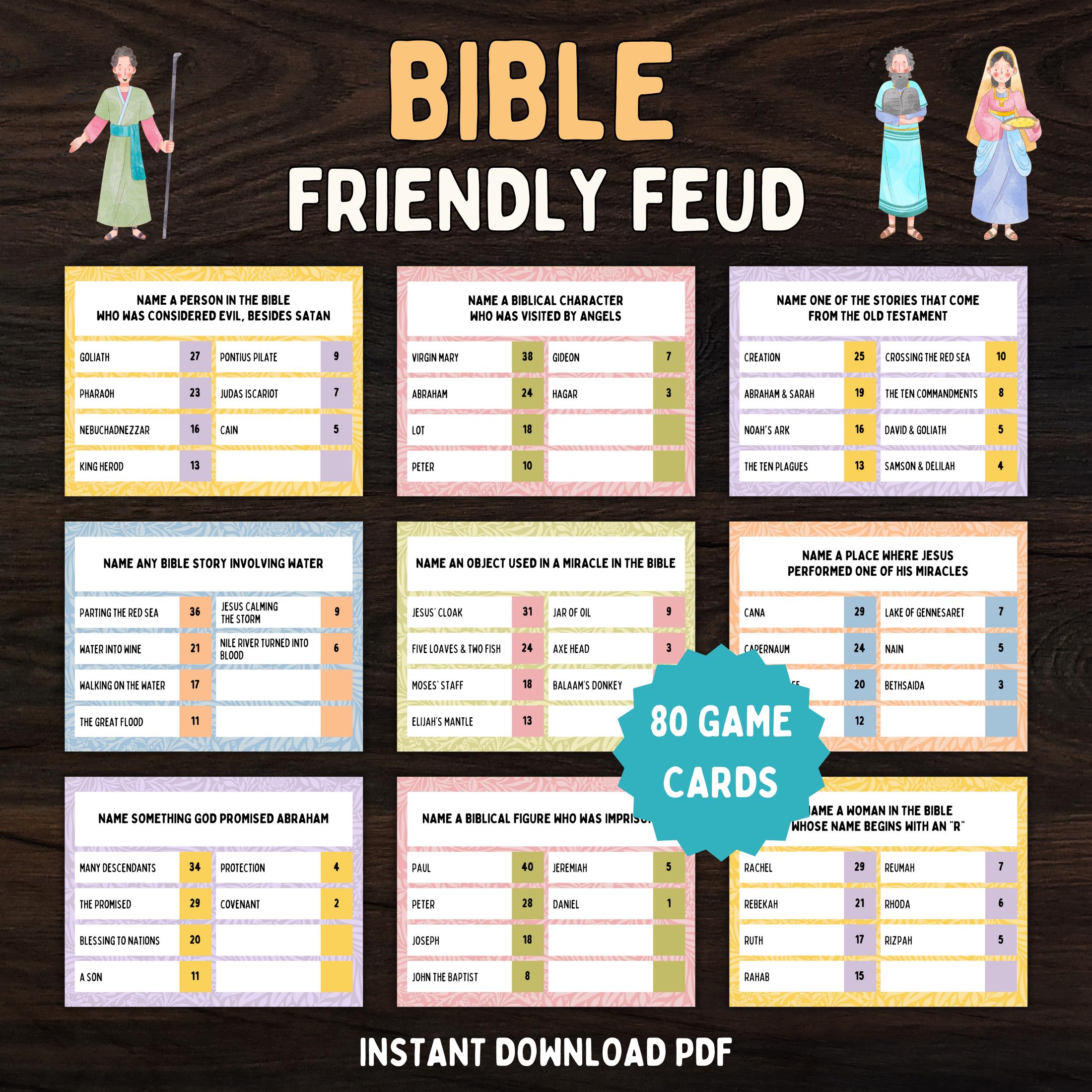 Bible Friendly Feud Game: Christian Trivia, Family Game Night ...