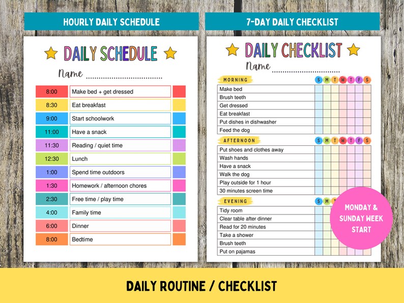 Editable Kids Chore Chart Bundle Allowance Reward Chart - Etsy