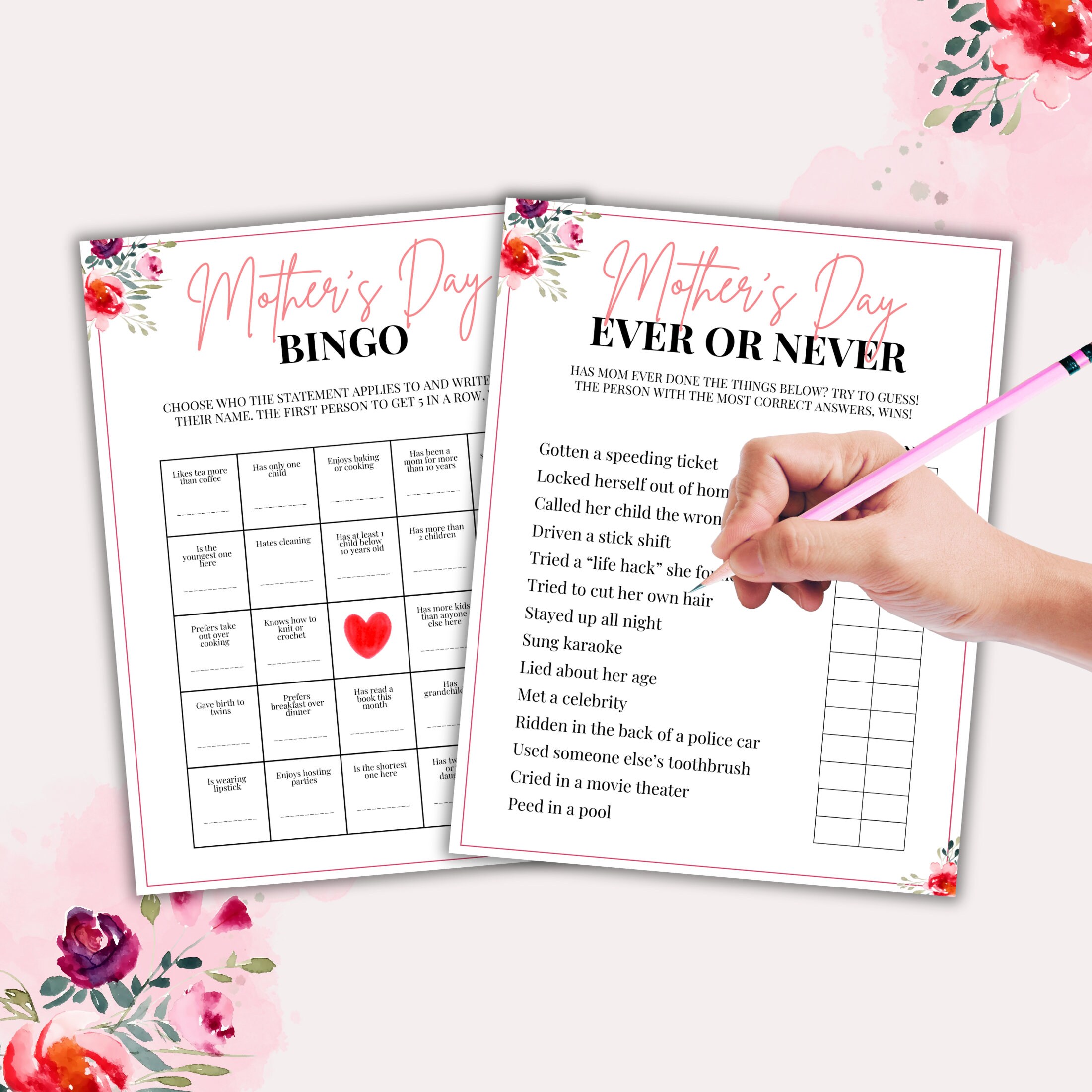 Mothers Day Game Bundle, 10 Printable Mothers Day Games, Mothers Day ...