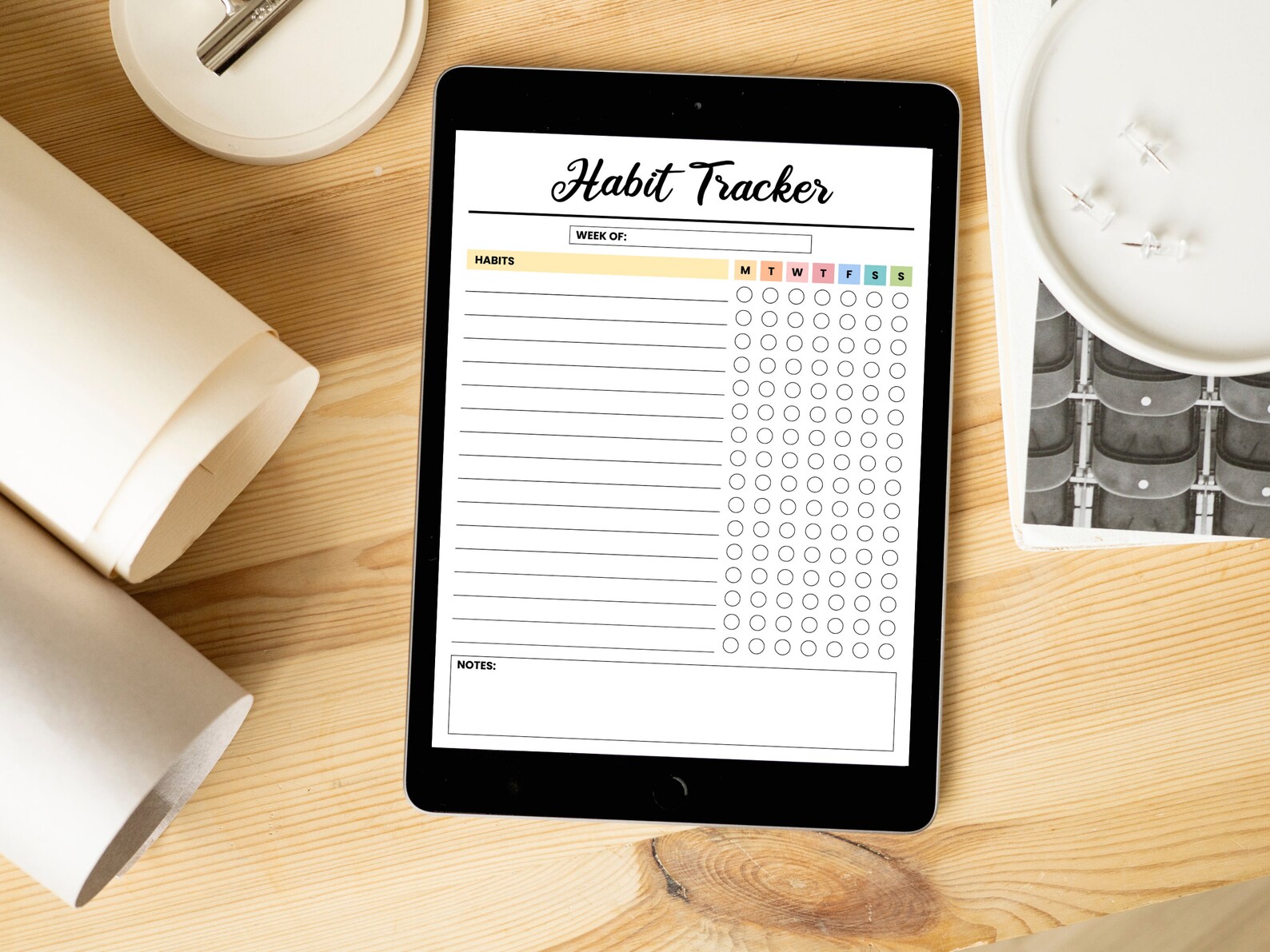Weekly Habit Tracker Printable: Editable Fillable PDF Template - Etsy