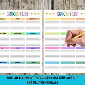 Printable Grocery List: Editable Shopping List Template (PDF, PPTX) - Etsy