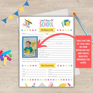 First & Last Day of School Interview: Printable Memory Keepsake (PDF ...