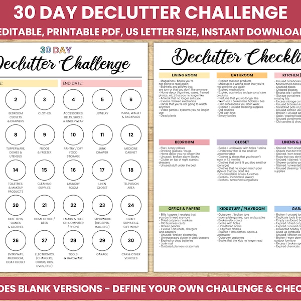 Declutter Planner - Etsy