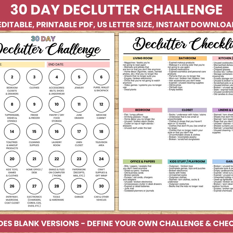 Declutter Planner - Etsy