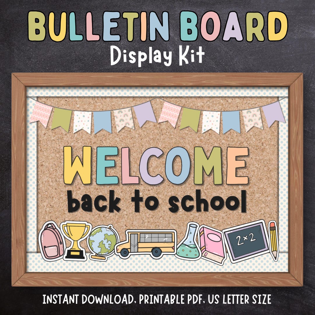Pastel Bulletin Board Kit, Back to School Bulletin Board, Letters ...
