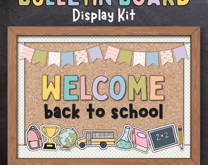 Back to School Bulletin Board Kit, Classroom Decor, Pastel Trendy ...