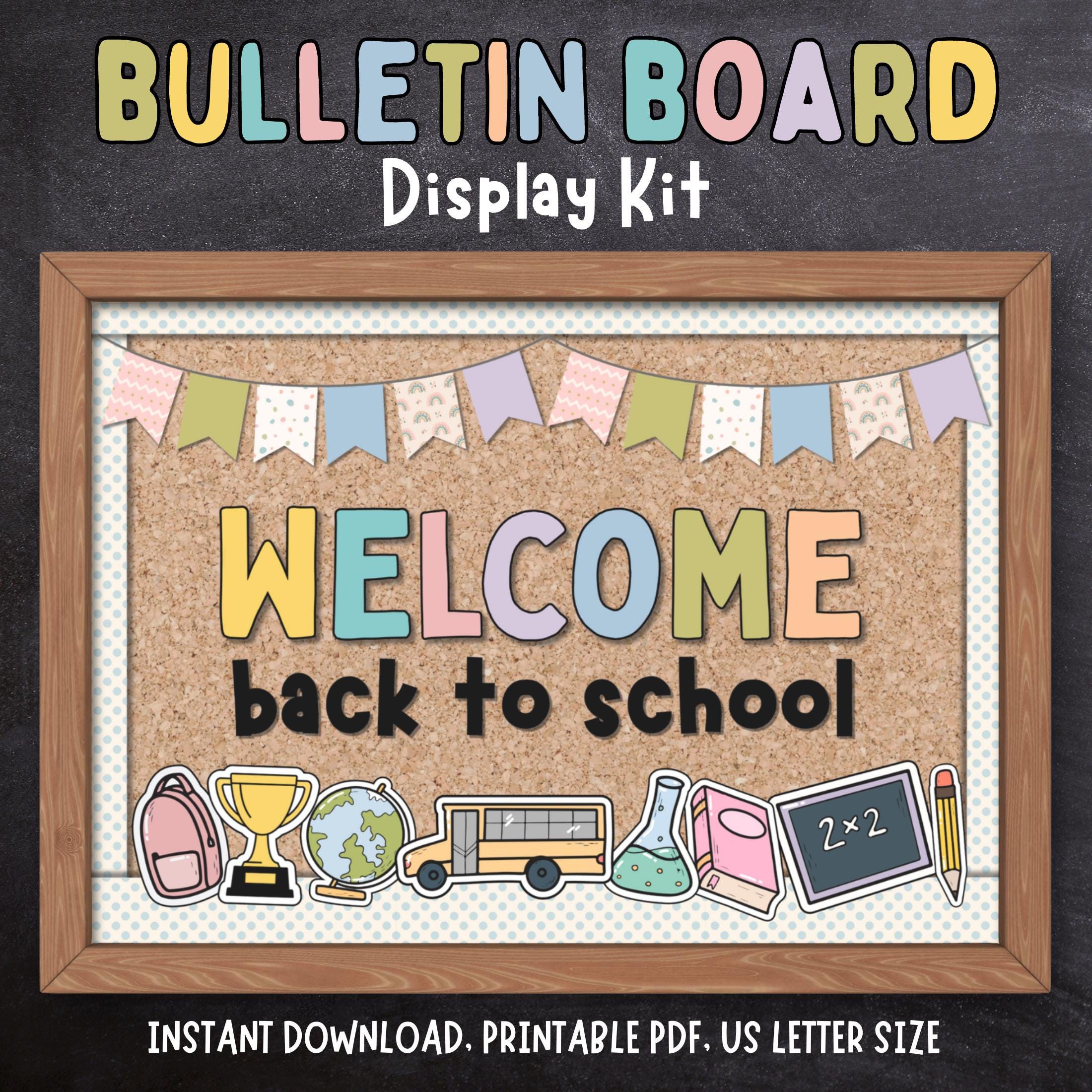 Pastel Bulletin Board Kit, Back to School Bulletin Board, Letters ...