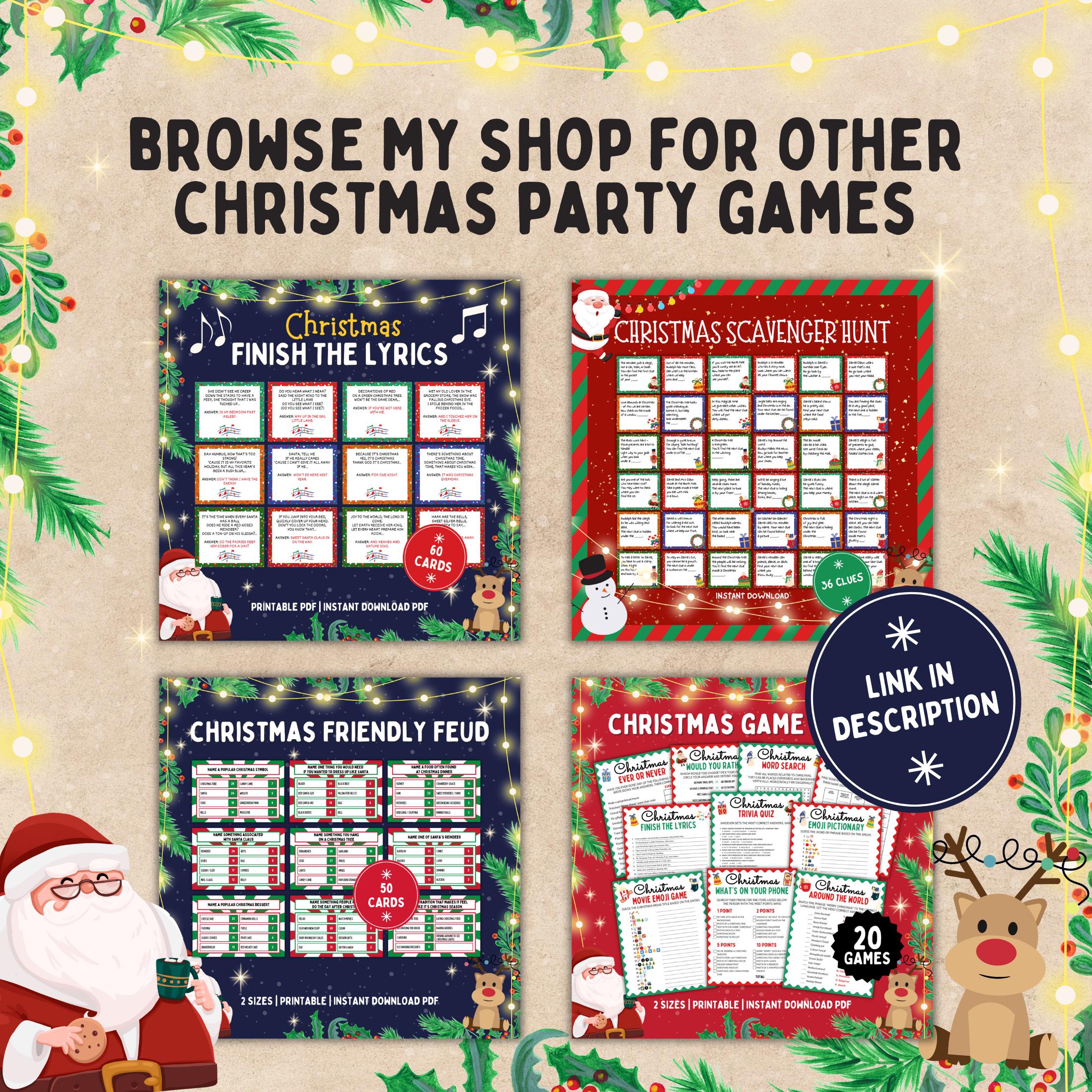 Christmas Riddle Game, Christmas Printable Game, Christmas Game for ...