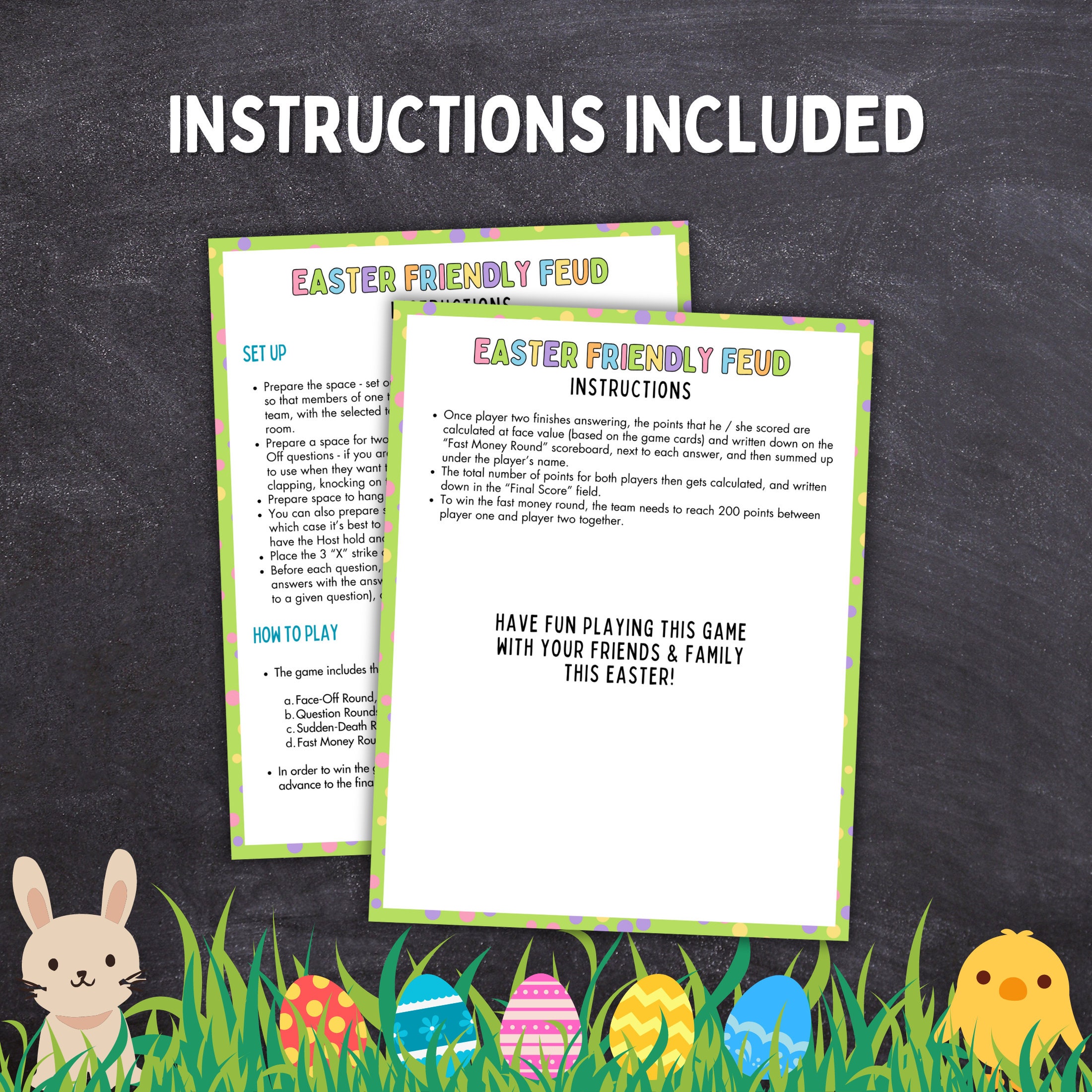 Easter Friendly Feud Game, Printable Easter Trivia Feud, Easter Family ...