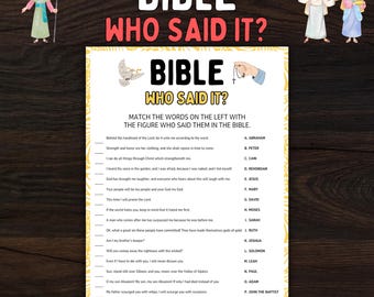 Who Said It? Women of the Bible Game, Printable Bible Verse Trivia for ...