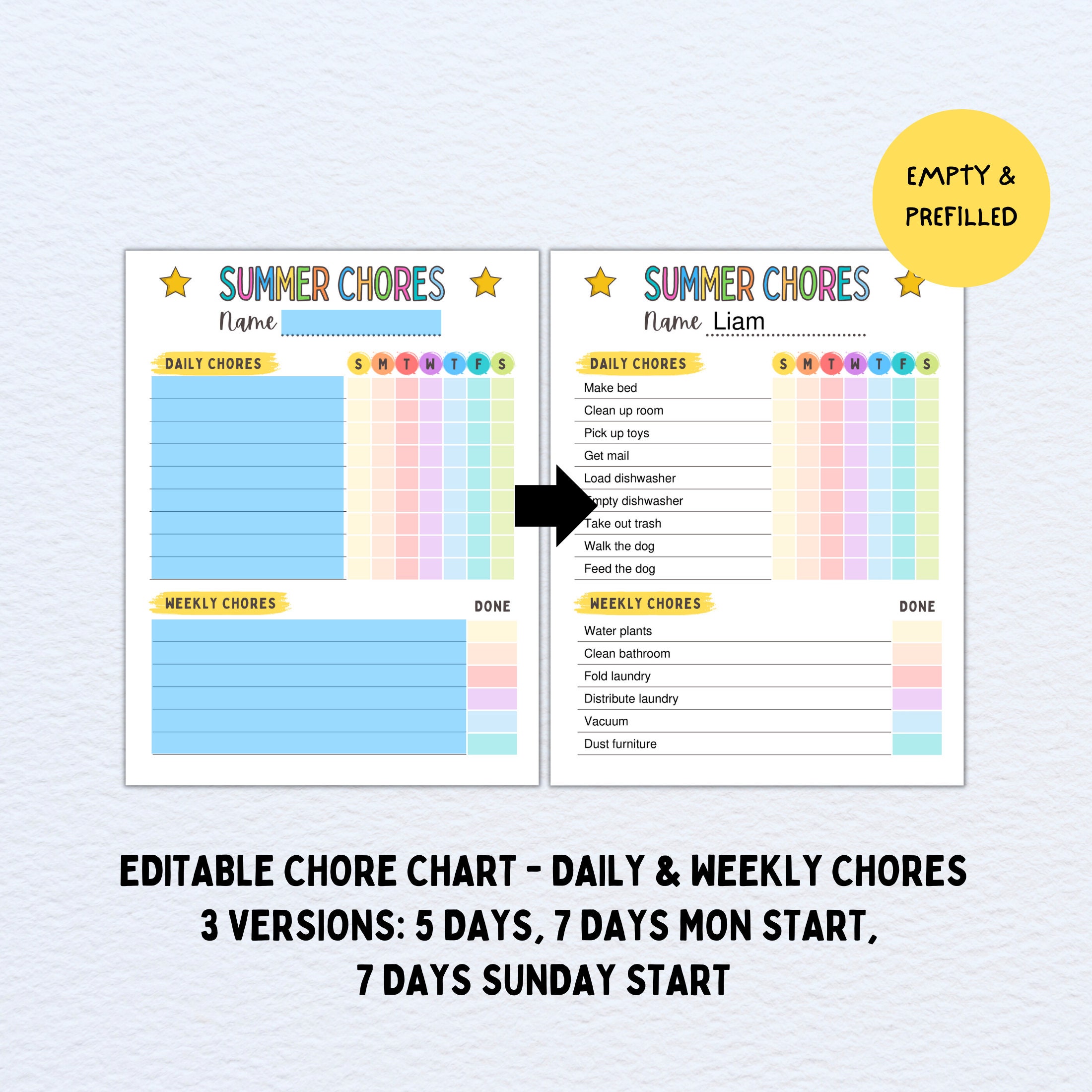 Printable 2024 Kids Summer Planner, Editable Summer Schedule, Bucket ...