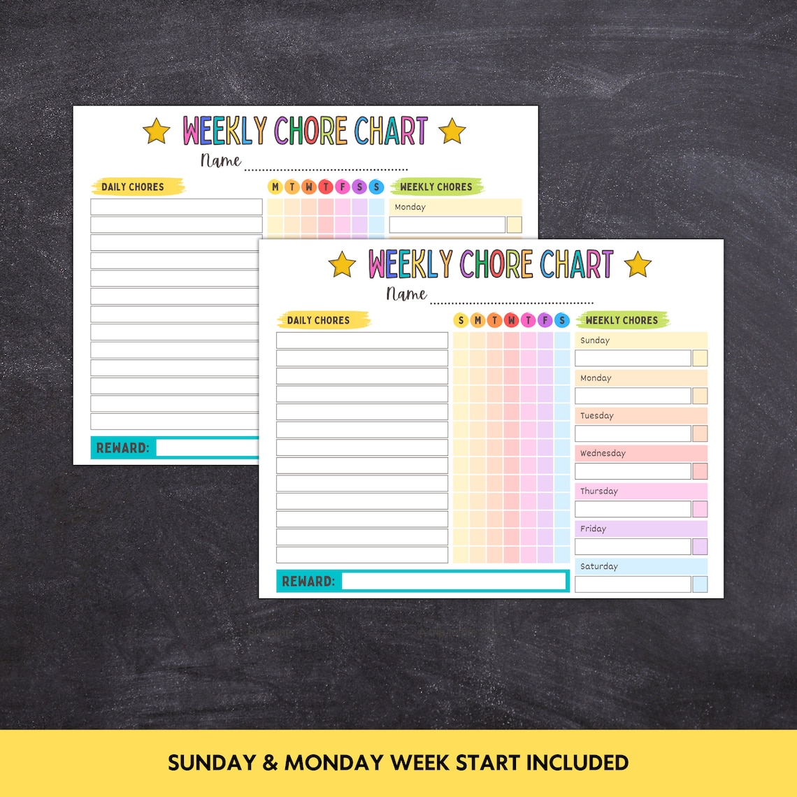 Editable Chore Chart for Kids, Printable Kids Chore List, Kids Daily ...