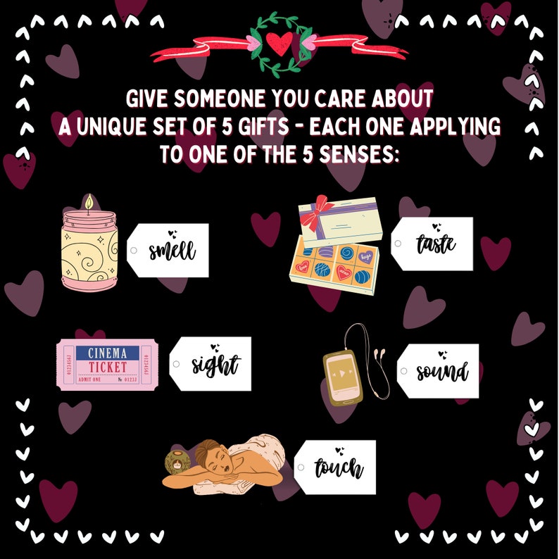 Five Senses Gift, Printable Gift Tags, Printable 5 Senses Gift for Him ...