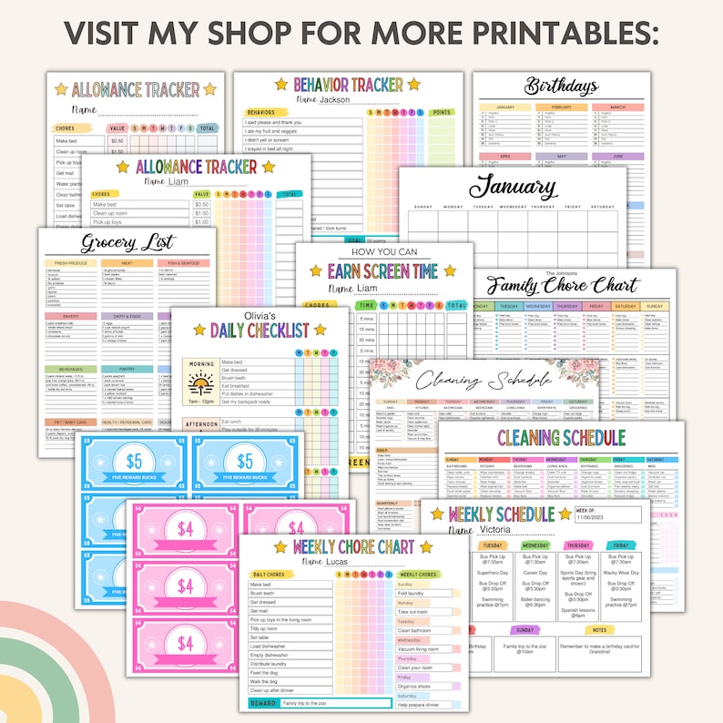 Kids Daily Schedule Printable: Boho Homeschool Planner (editable PDF ...