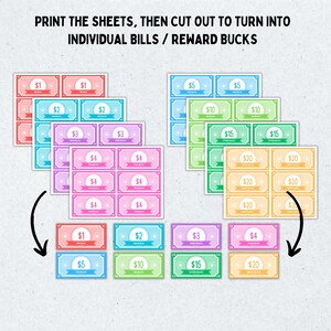 Editable Kids Reward Bucks: Chore & Behavior System (PDF) - Etsy