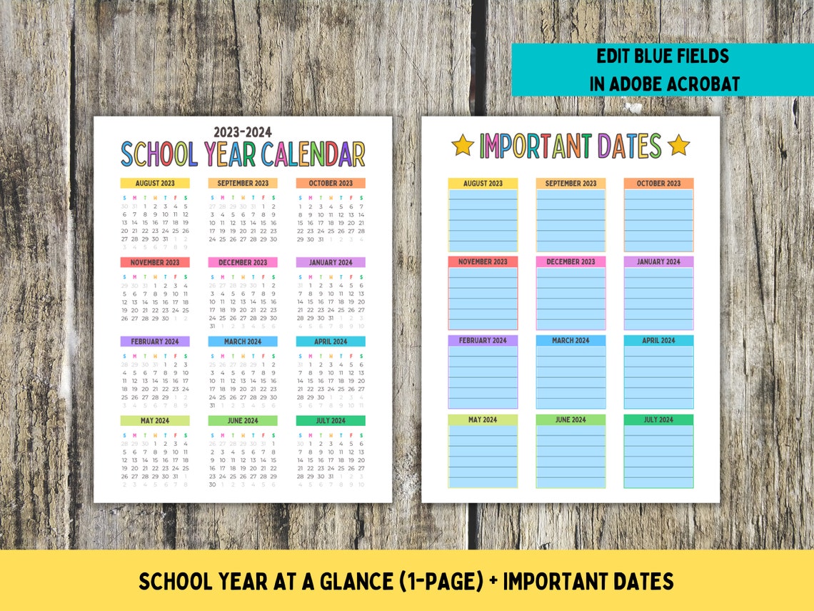 Editable Kids School Planner 2023-2024, Printable Kids Chore Chart ...