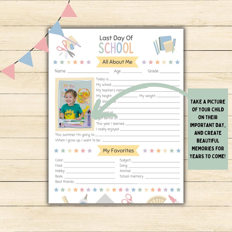 First & Last Day of School Interview: Keepsake Memory (PDF) - Etsy