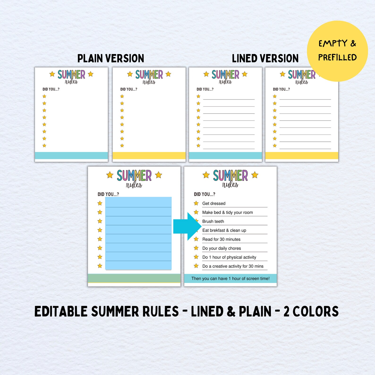 Printable 2024 Kids Summer Planner, Editable Summer Schedule, Bucket ...