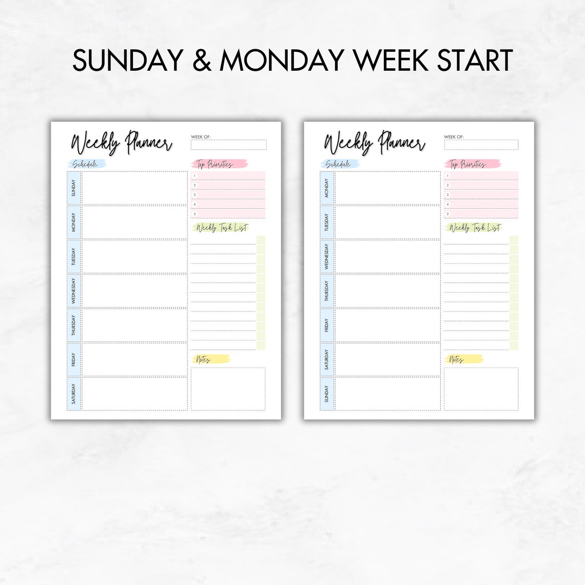 Editable Weekly Planner Printable Weekly to Do List Template - Etsy