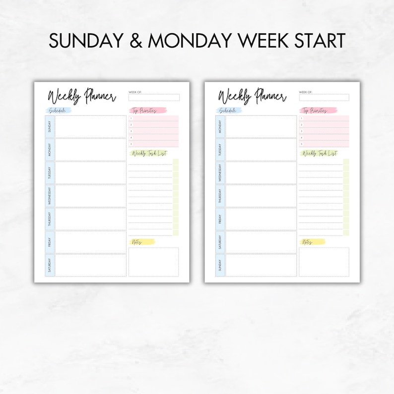 Editable Weekly Planner Printable Weekly to Do List Template - Etsy
