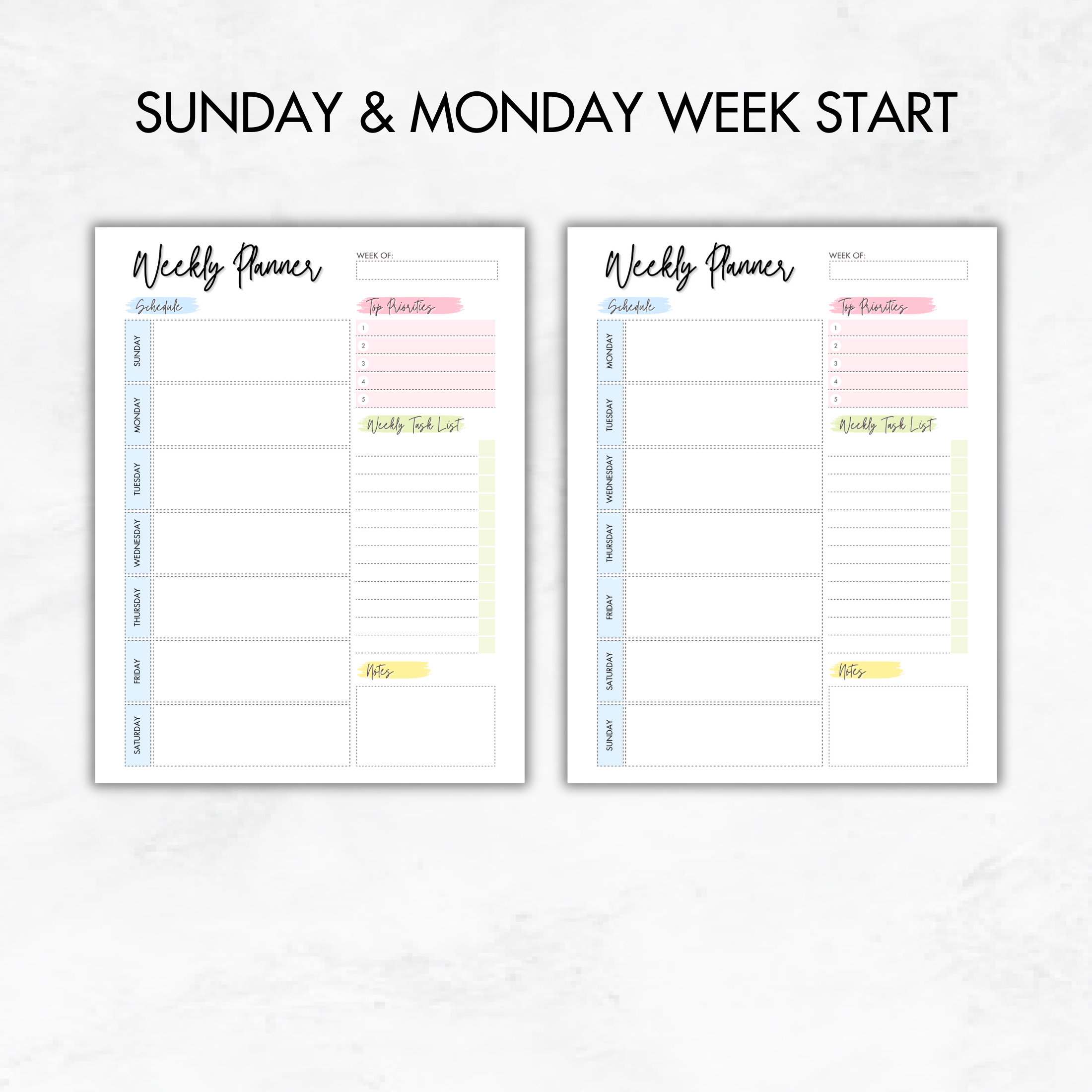 Editable Weekly Planner Printable Weekly to Do List Template - Etsy