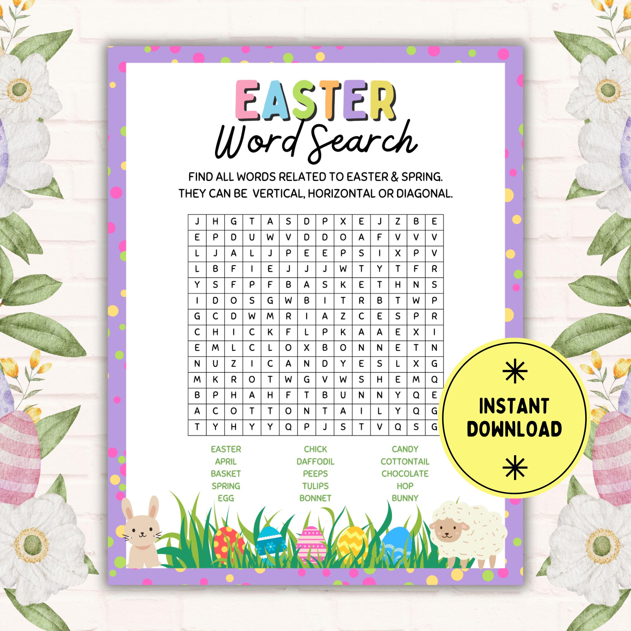 Easter Word Search Printable Game | Christian Holiday Game | Easter ...