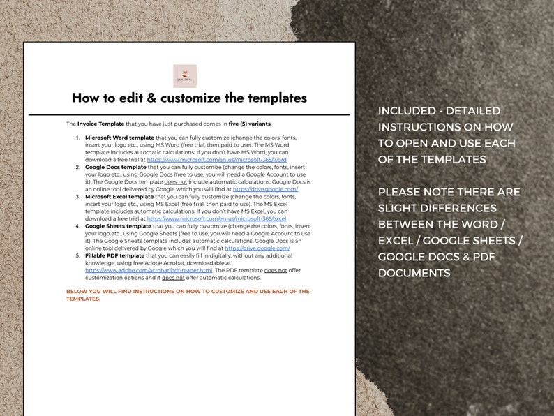 Editable Invoice Template | Word, Excel, Google Sheets, Google Docs ...