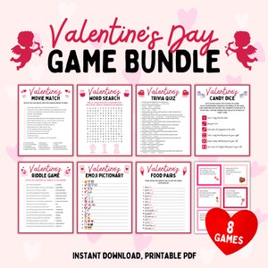 Valentines Day Games, Printable Kids Valentines Games, Valentines Party ...