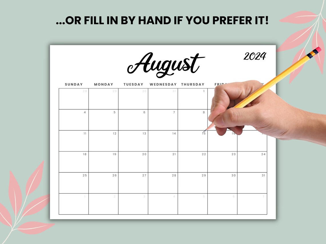 Editable 2023 Calendar, 2024 Calendar, 2024 Monthly Planner, Printable ...
