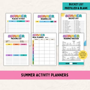 Printable Editable Summer Planner 2025 for Kids, Summer Calendar ...
