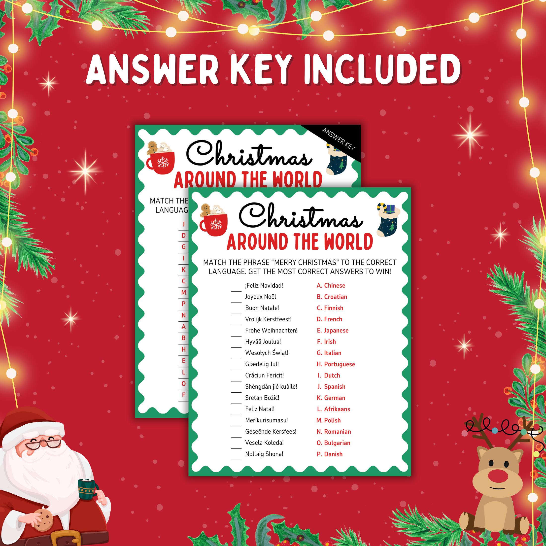 Christmas Around the World Game, Across the World Game, Printable ...