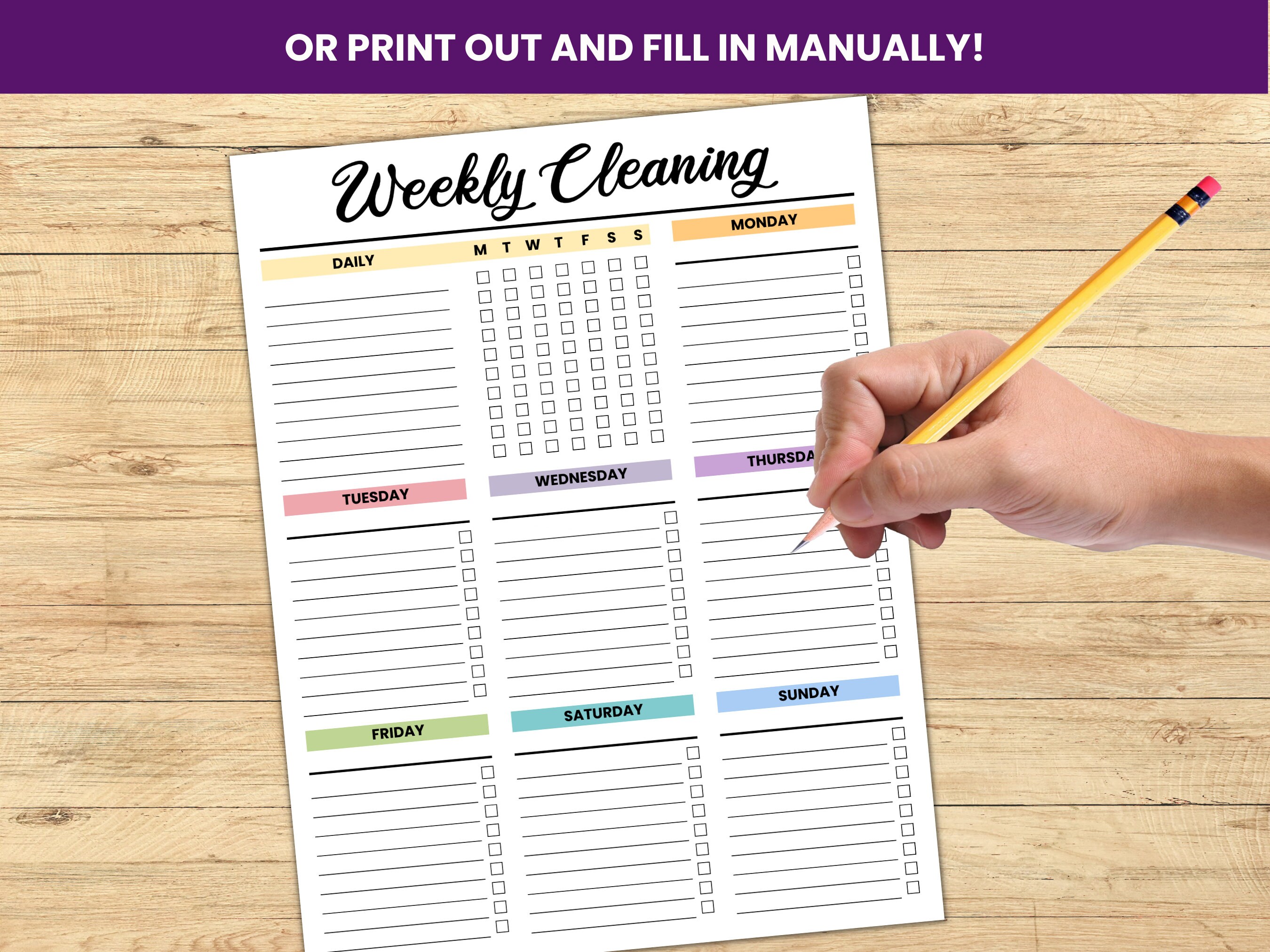 Editable Weekly Cleaning Checklist Printable Cleaning - Etsy