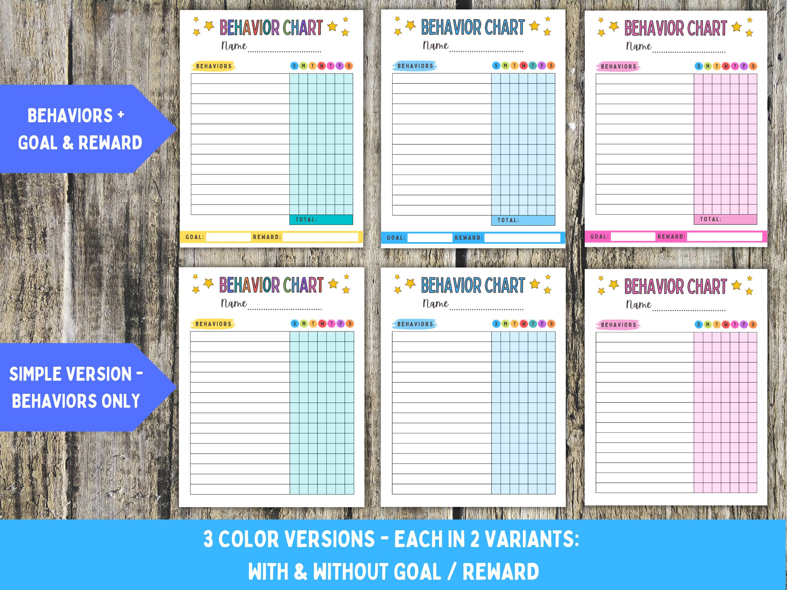 Editable Behavior Chart for Kids Printable Behavior Chart - Etsy Australia