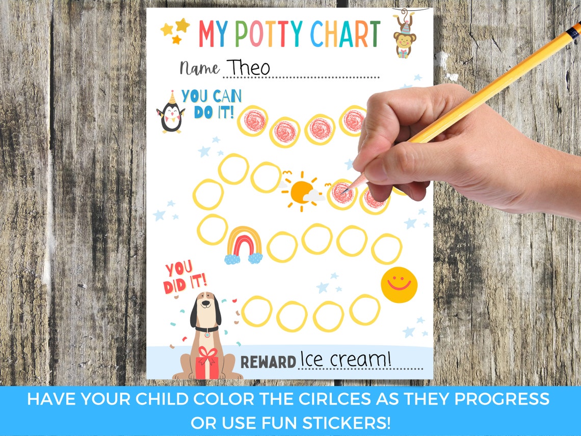 Potty Reward Chart Printable Potty Training Chart Toilet - Etsy