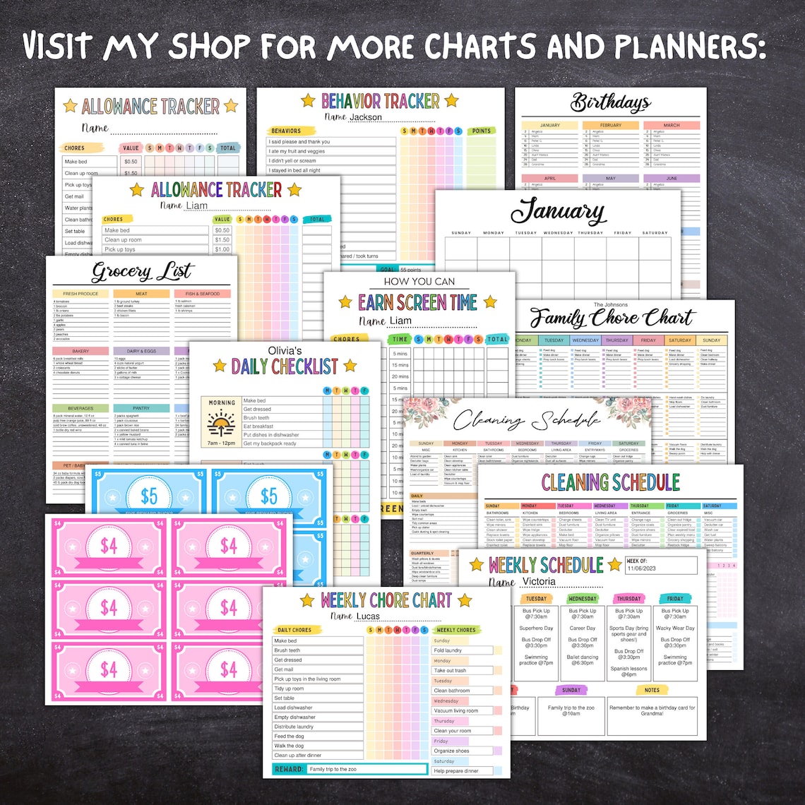 Editable Chore Chart for Kids, Printable Kids Chore List, Kids Daily ...