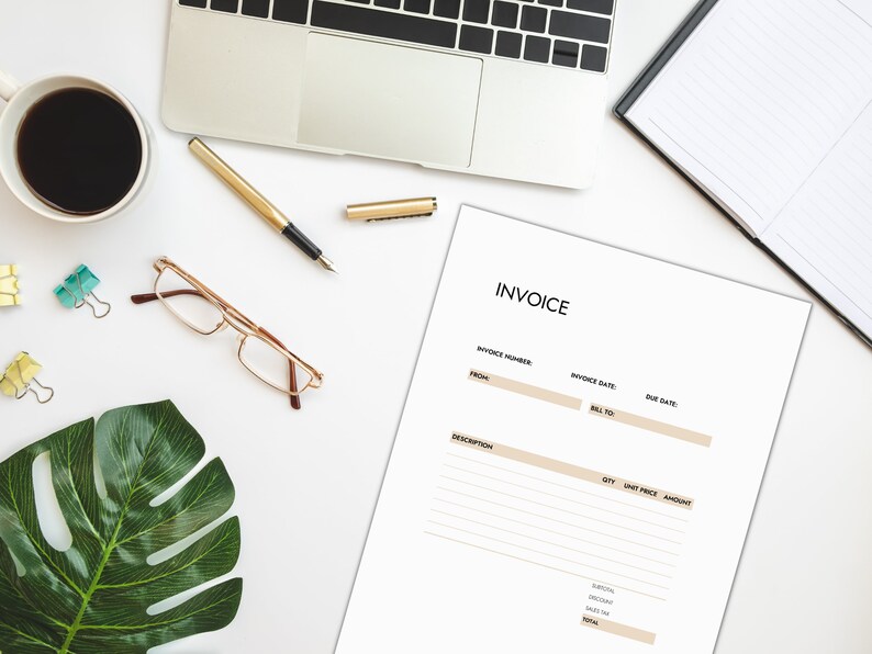 Invoice Template for Small Business, Printable, Digital Download ...