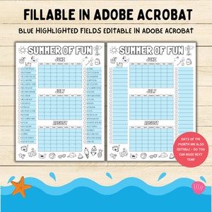2024 Summer Calendar, Coloring Summer Calendar Poster, Printable Kids ...