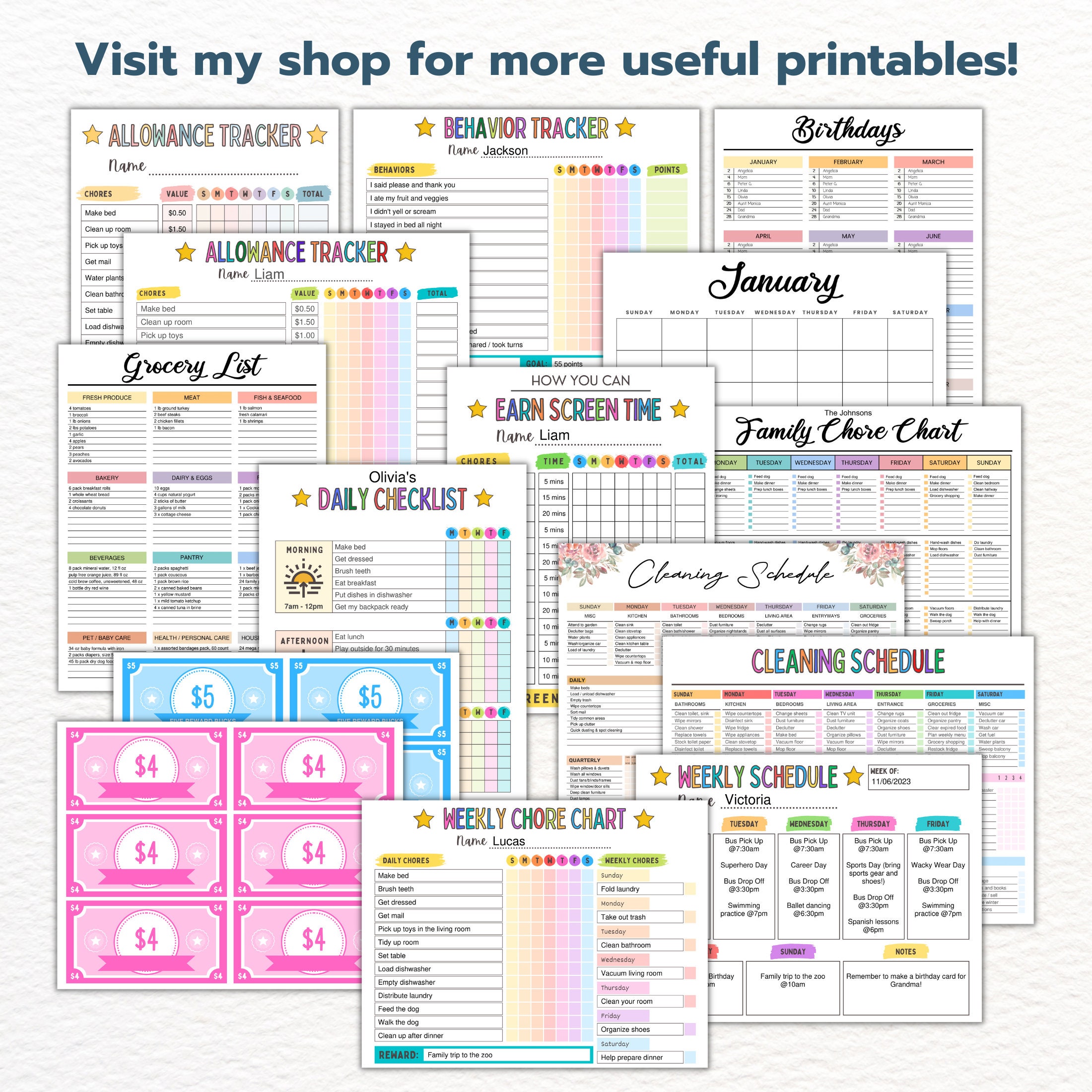 Responsibility Chart for Kids, Responsibility Chart, Printable Chore ...
