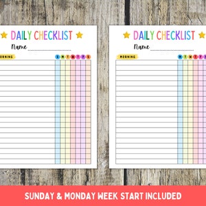 Kids Daily Checklist Bundle: School, Weekend, Holiday (editable PDF) - Etsy