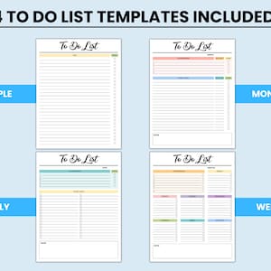 Editable to Do List Bundle: Daily, Weekly, Monthly Planner (digital PDF ...