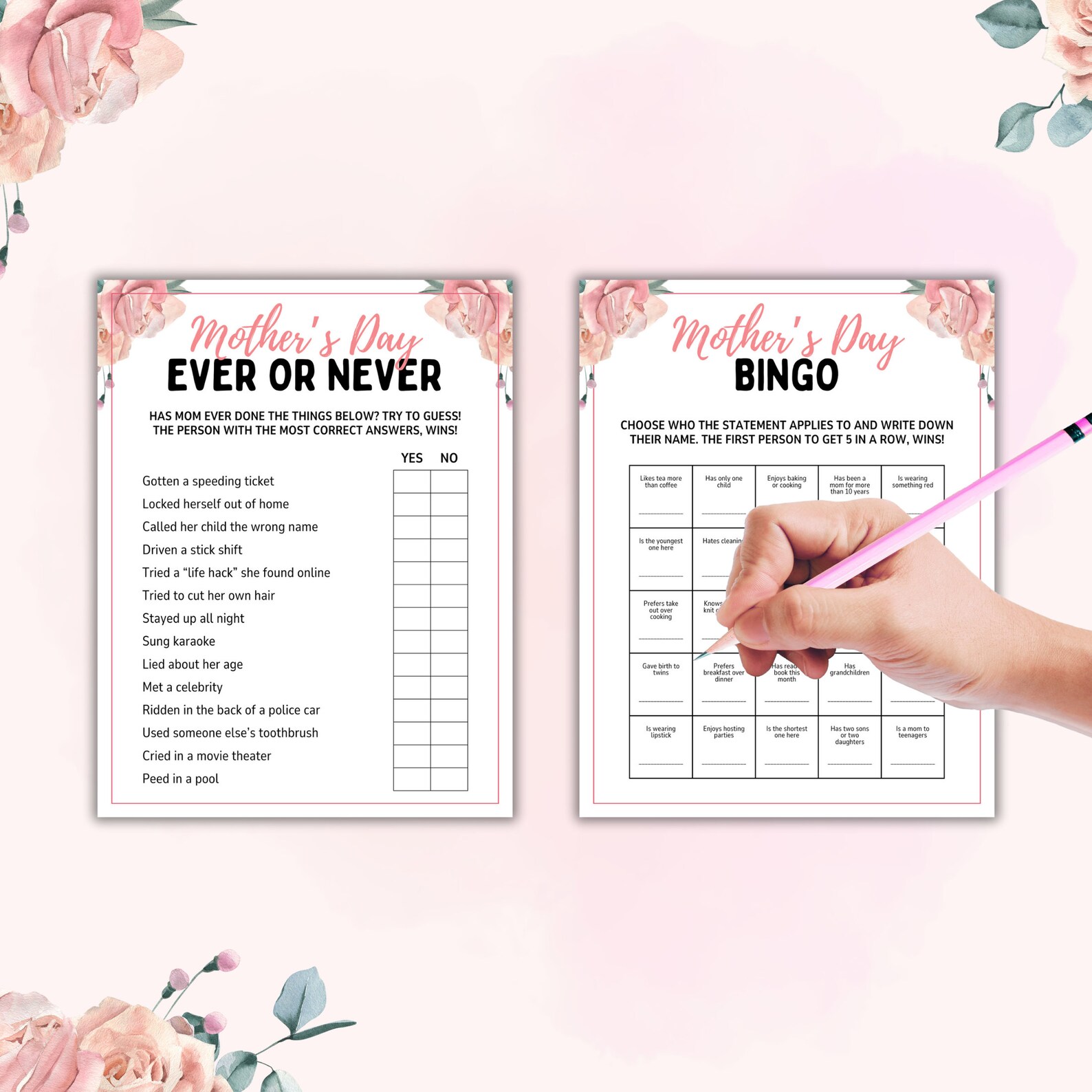 Mothers Day Printable Games, Mothers Day Game Bundle, Mothers Day Party ...