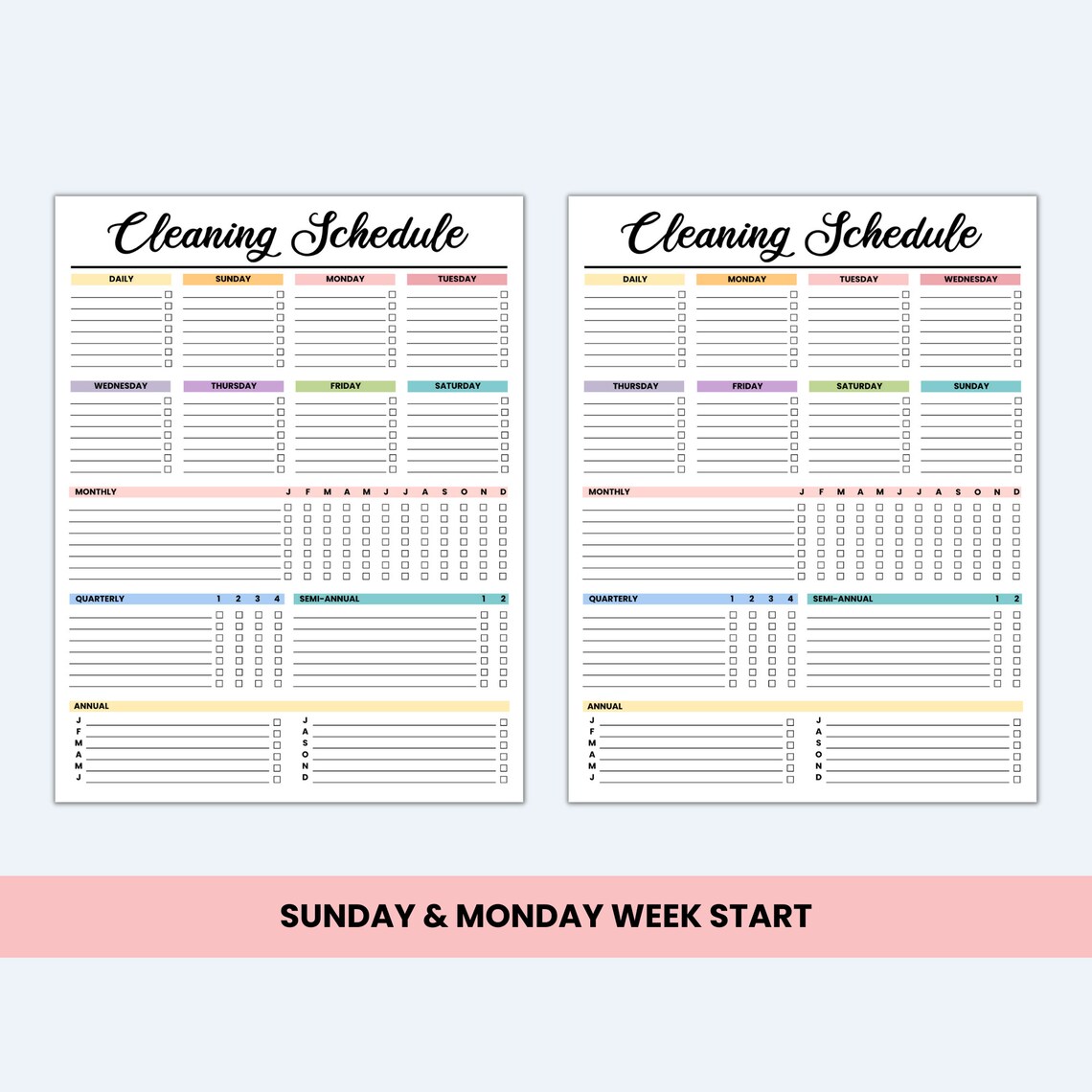 Editable Cleaning Schedule Printable Cleaning Checklist - Etsy