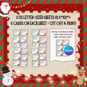 Christmas Scavenger Hunt Riddles, Printable Christmas Games, Party ...