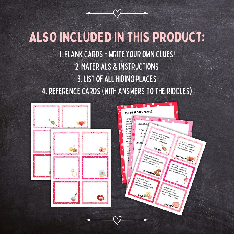 Valentine's Day Treasure Hunt, Printable Riddles (PDF) - Etsy