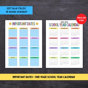 2024-2025 School Planner, Printable School Organizer, Editable School ...